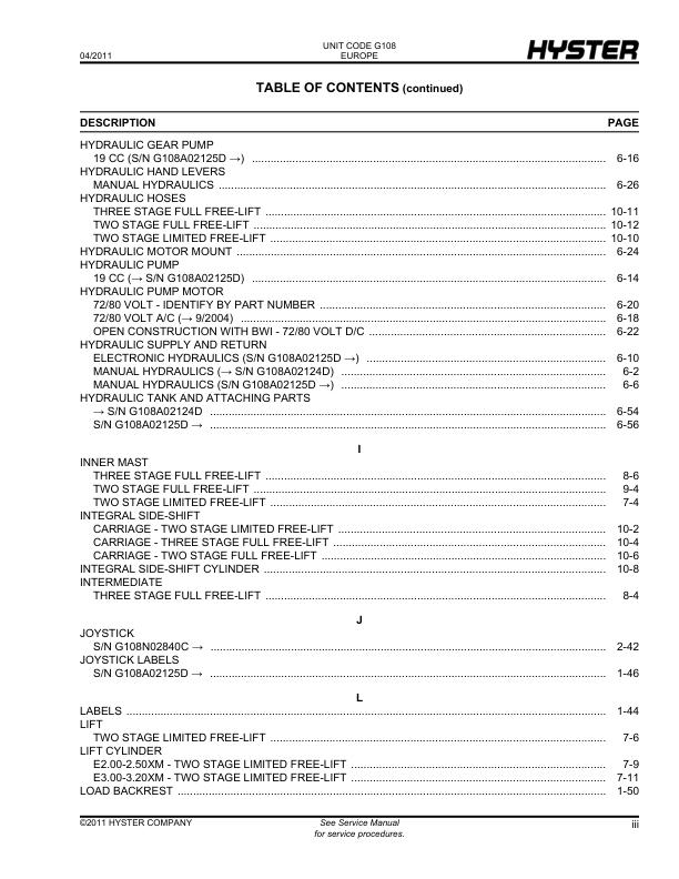 Hyster E2.00-3.20XM 01/2006 Forklift Parts Manual Catalog Exploded ...